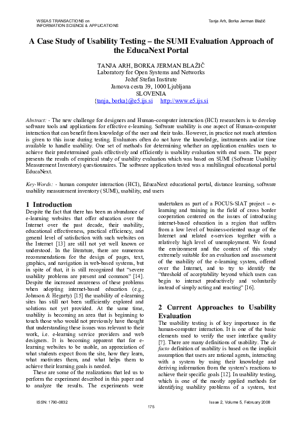 (PDF) A case study of usability testing: the SUMI evaluation approach ...