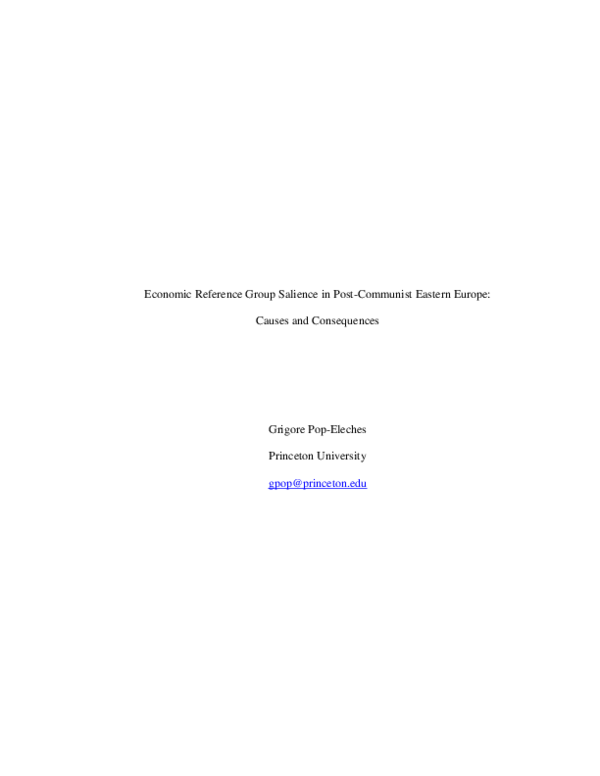 (PDF) Economic Reference Group Salience in Post-Communist Eastern ...