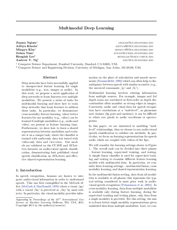 (PDF) Multimodal deep learning