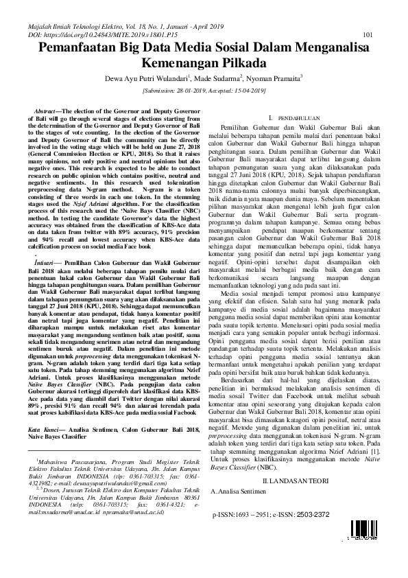(PDF) Pemanfaatan Big Data Media Sosial Dalam Menganalisa Kemenangan ...
