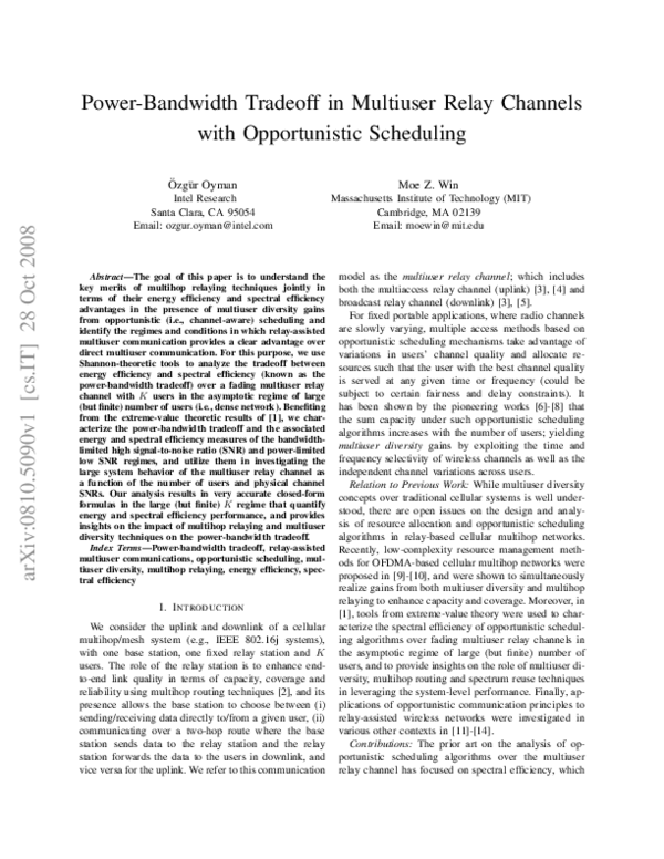 (PDF) Power-bandwidth tradeoff in multiuser relay channels with ...