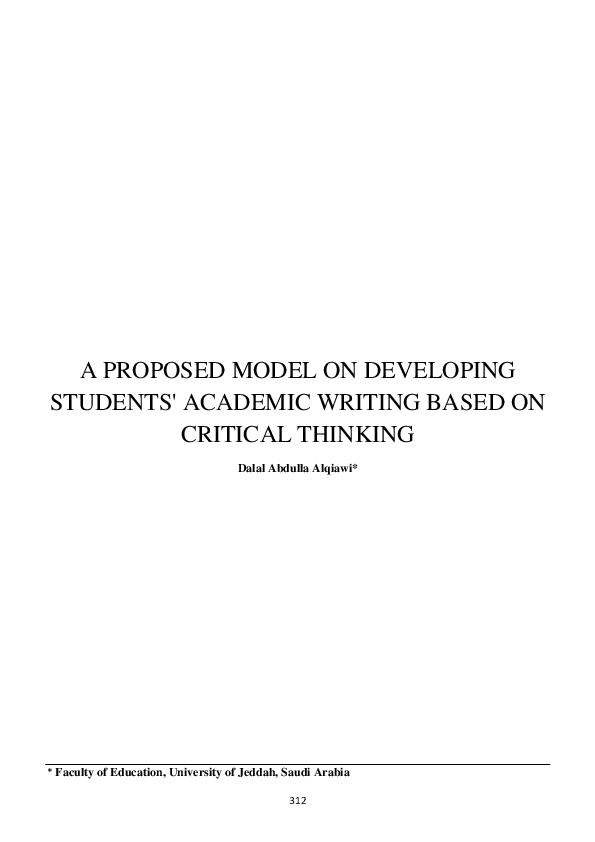 (PDF) A Proposed Model on Developing Students' Academic Writing Based ...