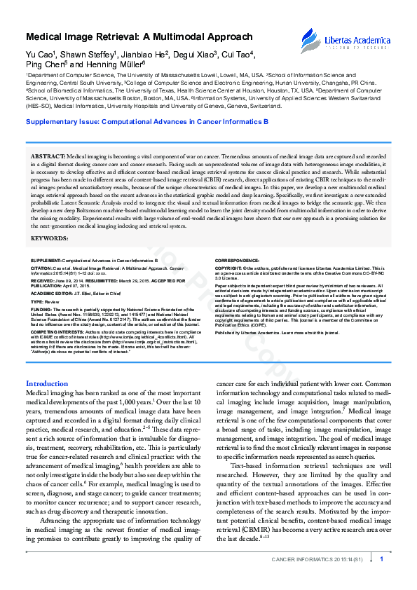 (PDF) Medical Image Retrieval: A Multimodal Approach