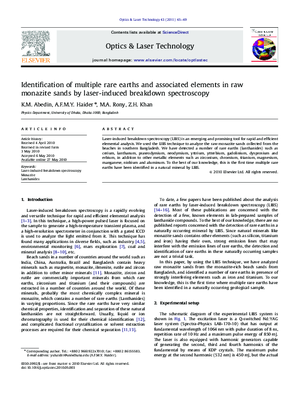 (PDF) Identification of multiple rare earths and associated elements in ...