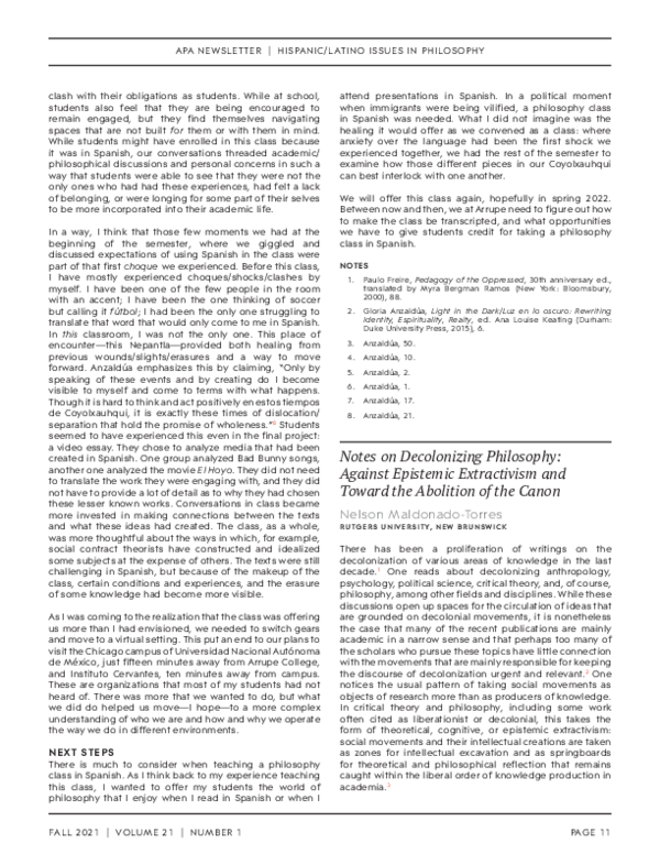 (PDF) Maldonado-Torres (Notes on Decolonizing Philosophy)