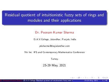 (PDF) Residual quotient of intuitionistic fuzzy sets of rings and modules and their applications