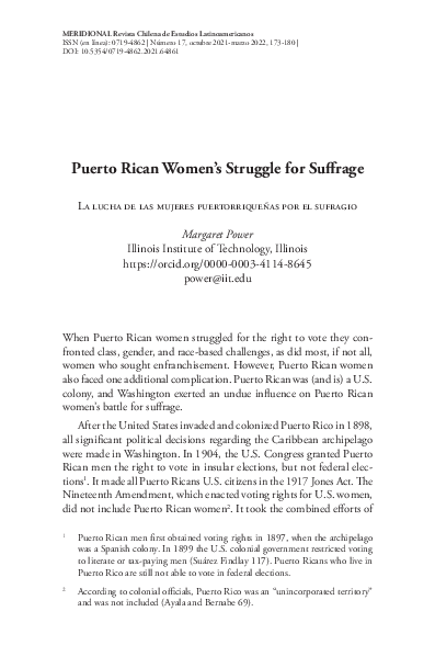 (PDF) Puerto Rican Women's Struggle for Suffrage La lucha de las ...