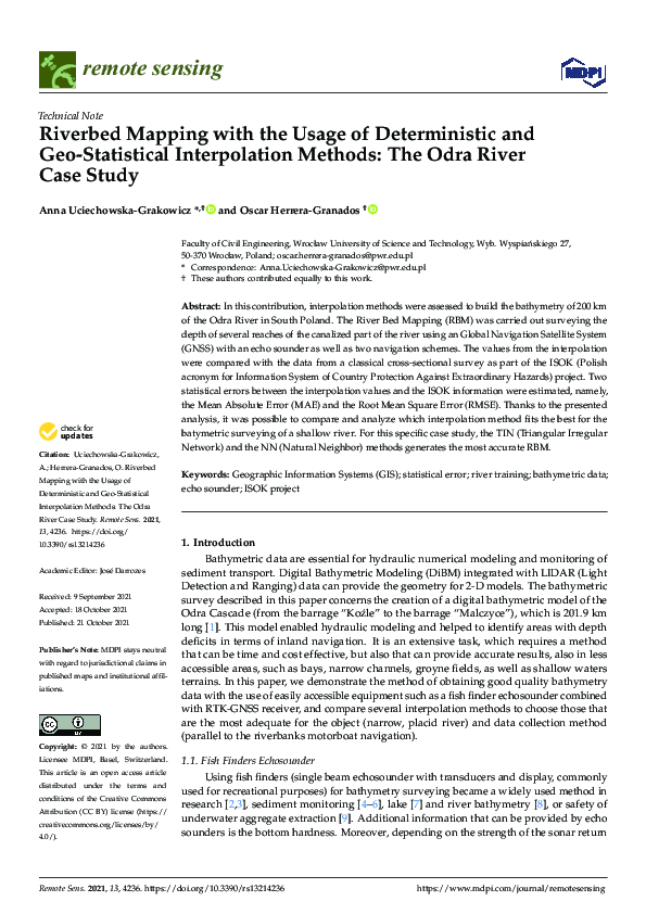 (PDF) Riverbed Mapping with the Usage of Deterministic and Geo-Statistical Interpolation Methods ...