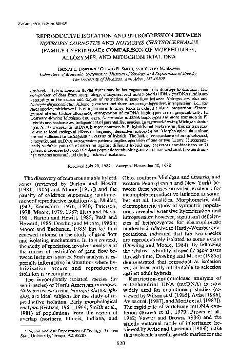 (PDF) Reproductive Isolation and Introgression Between Notropis ...