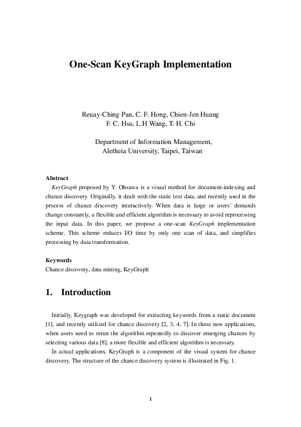 (PDF) One-scan KeyGraph implementation