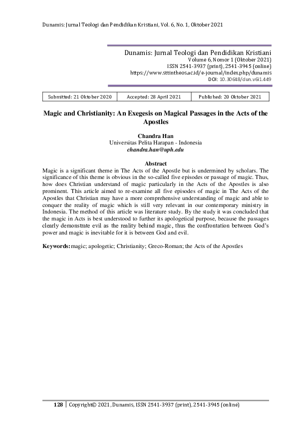 (PDF) Magic and Christianity: An Exegesis on Magical Passages in the ...