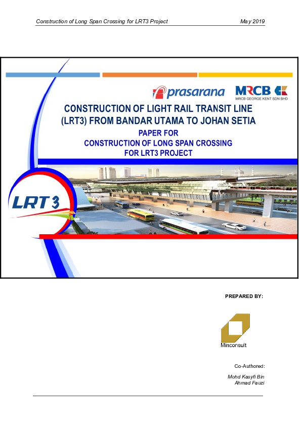 (DOC) Construction of Long Span Crossing Viaduct Structures for LRT3