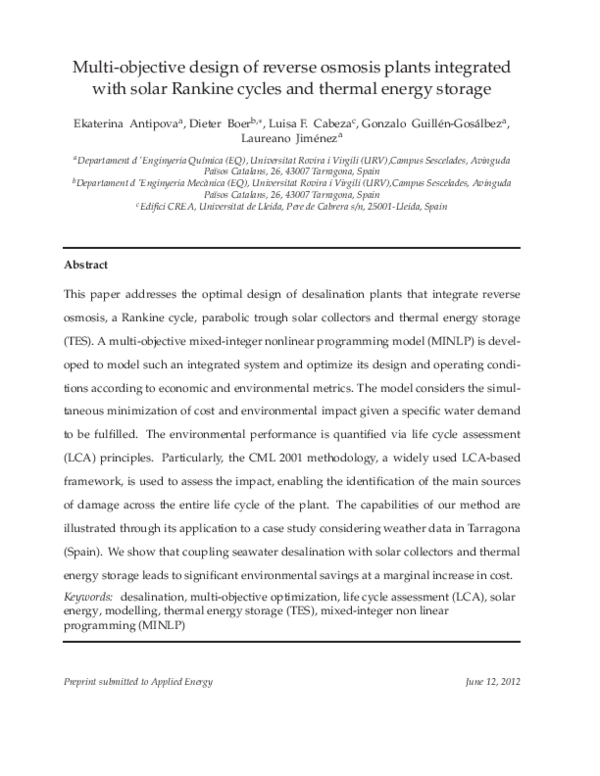 (PDF) Designing Solar-Integrated Desalination Plants