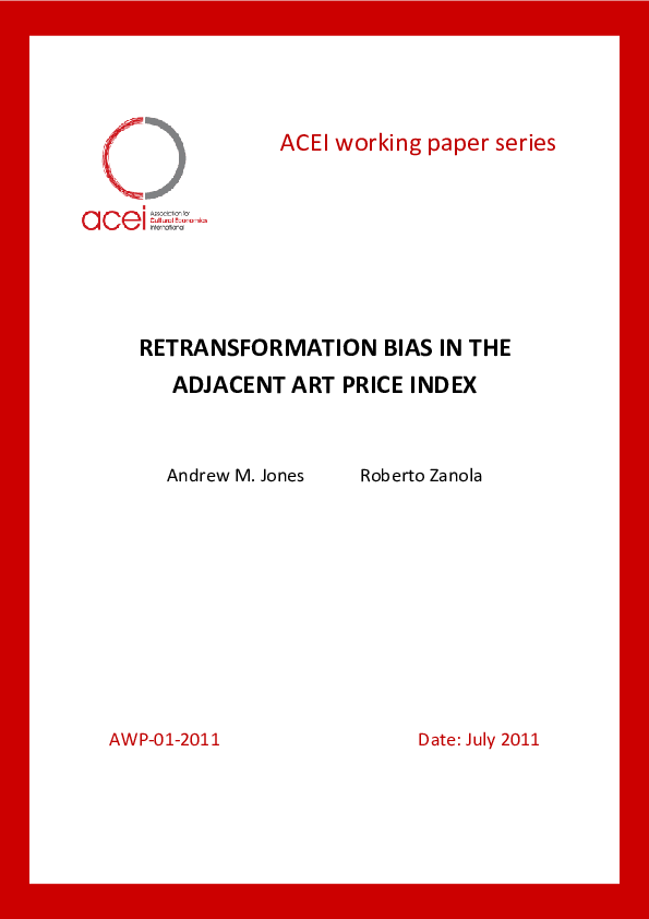Pdf Retransformation Bias In The Adjacent Art Price Index