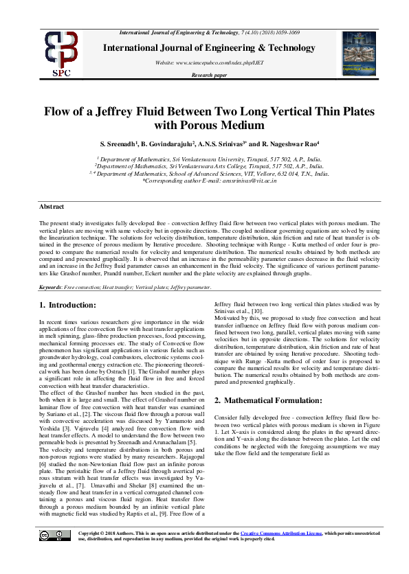 (PDF) Jeffrey Fluid Flow in Vertical Plates with Porous Medium