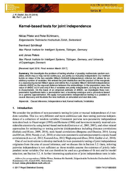 (PDF) Kernel-based tests for joint independence