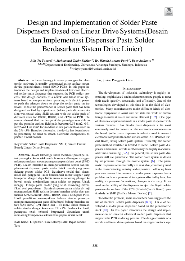 (PDF) Low-Cost Solder Paste Dispenser Design