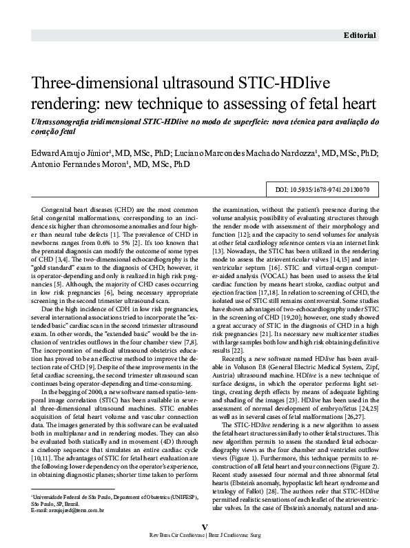 (PDF) Three-dimensional ultrasound STIC-HDlive rendering: new technique ...