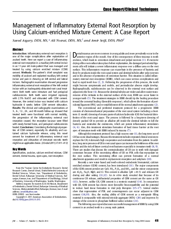 (PDF) Management of Inflammatory External Root Resorption by Using ...