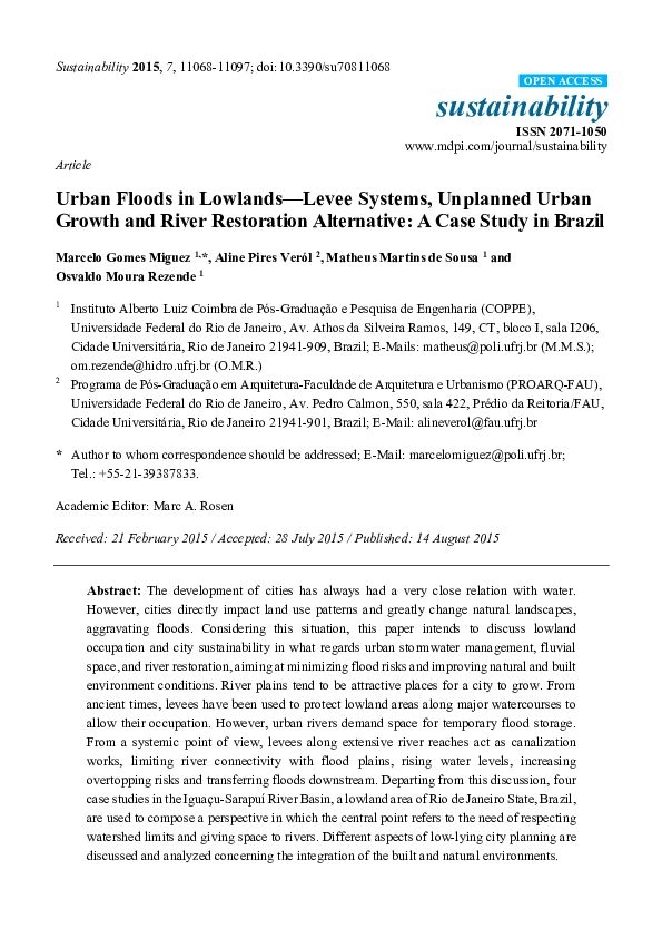 (PDF) Urban Floods in Lowlands—Levee Systems, Unplanned Urban Growth ...