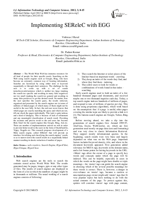 (PDF) Implementing SEReleC with EGG