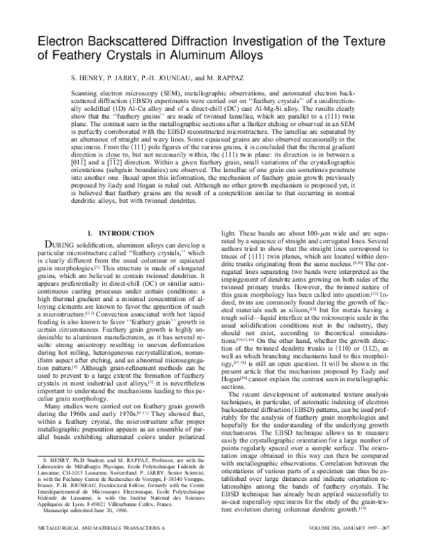 (PDF) Electron backscattered diffraction investigation of the texture ...