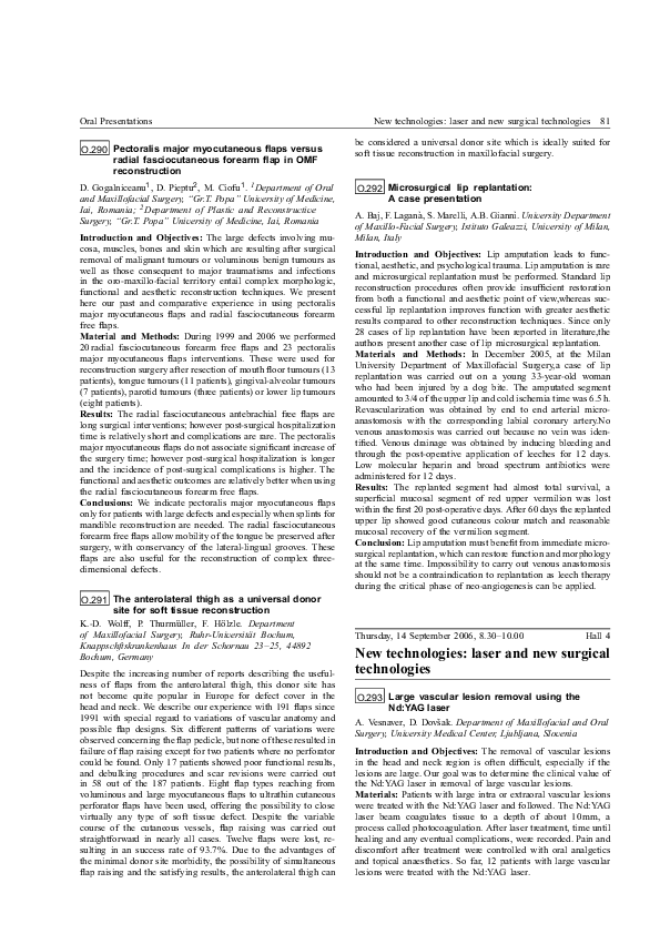 (PDF) O.292 Microsurgical lip replantation: A case presentation