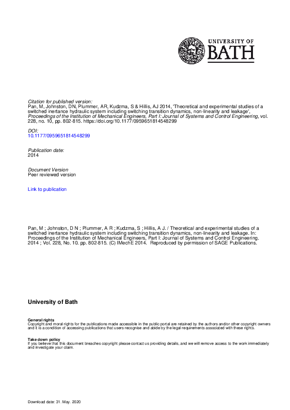 (PDF) Theoretical and experimental studies of a switched inertance ...