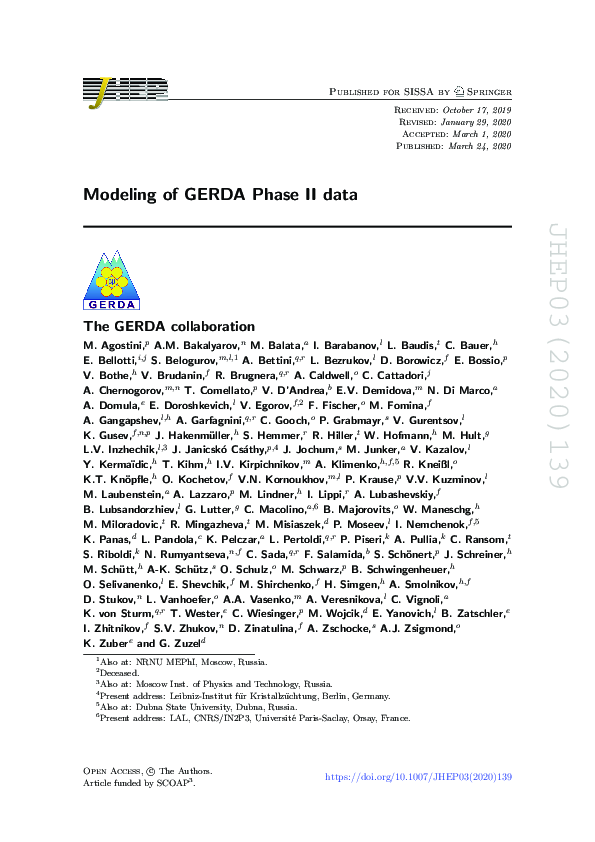 (PDF) Modeling of GERDA Phase II data