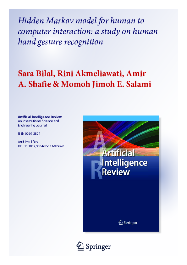 (PDF) Hidden Markov model for human to computer interaction: a study on human hand gesture ...