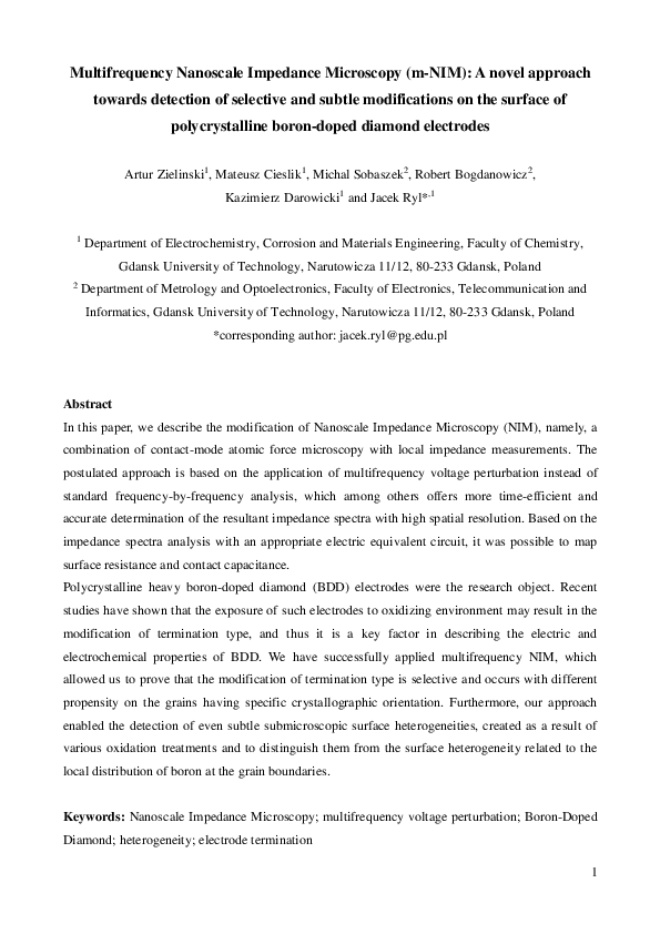 (PDF) Multifrequency nanoscale impedance microscopy (m-NIM): A novel ...