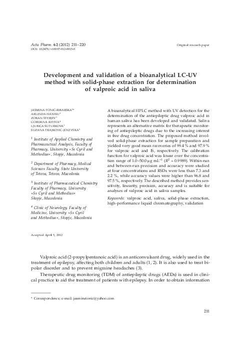 (PDF) Development and validation of a bioanalytical LC-UV method with solid-phase extraction for ...