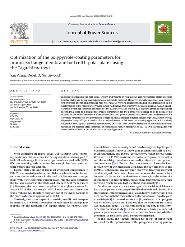 (PDF) Optimization of the polypyrrole-coating parameters for proton exchange membrane fuel cell ...
