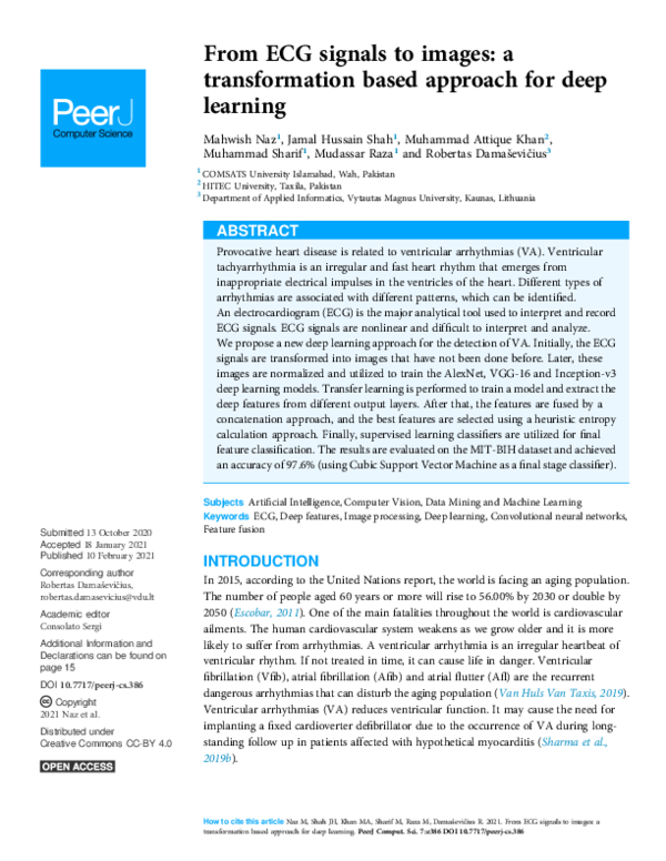 From Ecg Signals To Images A Transformation Based Approach For Deep Learning