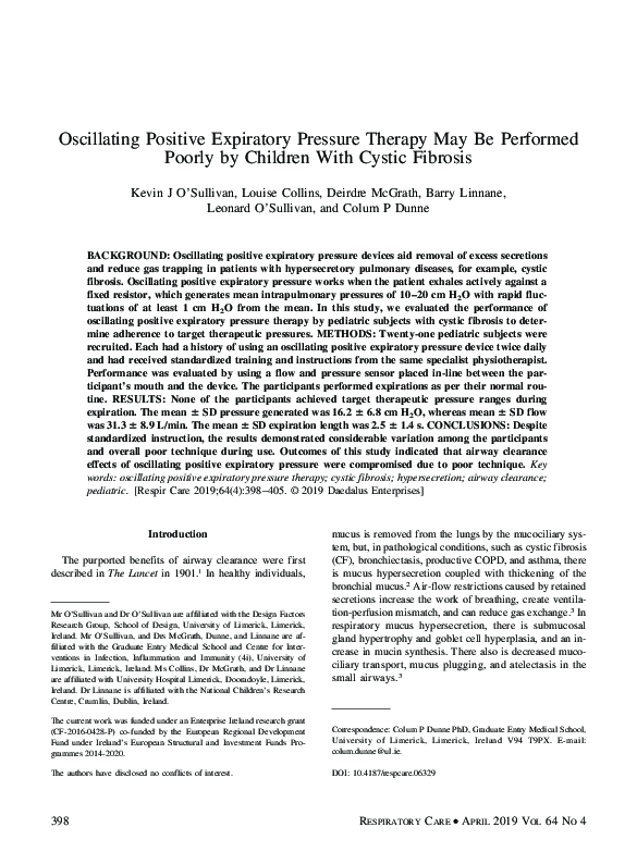 (PDF) Oscillating Positive Expiratory Pressure Therapy May Be Performed ...