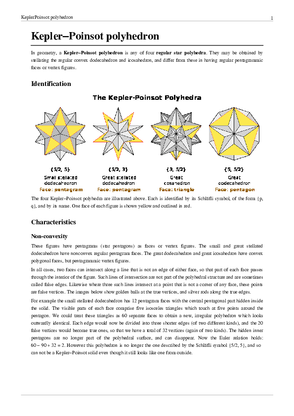 (PDF) Kepler–Poinsot polyhedron