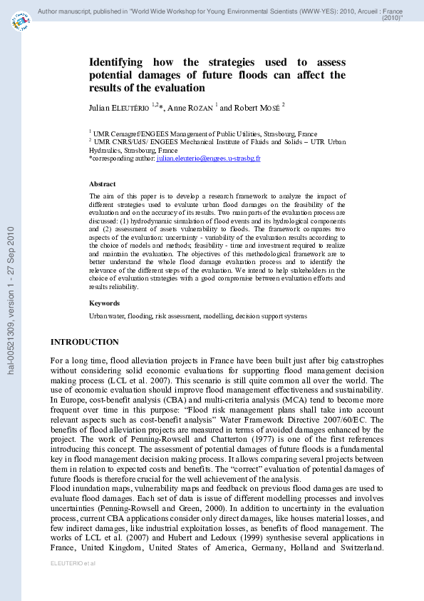 (PDF) Identifying how the strategies used to assess potential damages ...