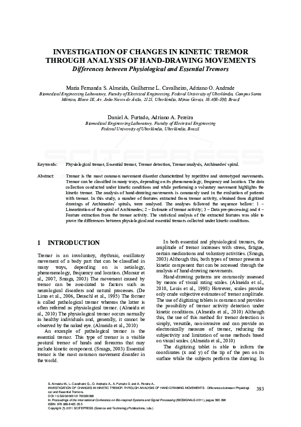 (PDF) Investigation of Changes in Kinetic Tremor through Analysis of ...