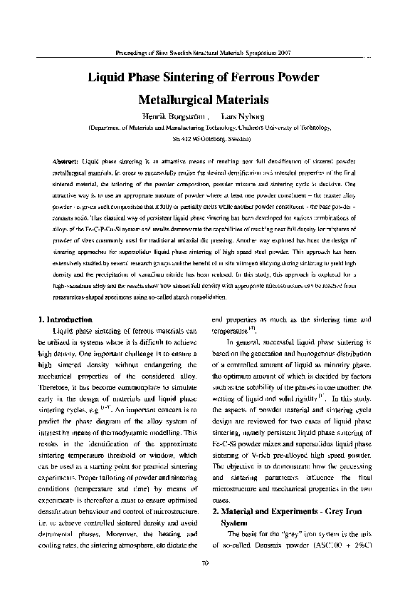 (PDF) Liquid Phase Sintering of Ferrous Powder Metallurgical Materials