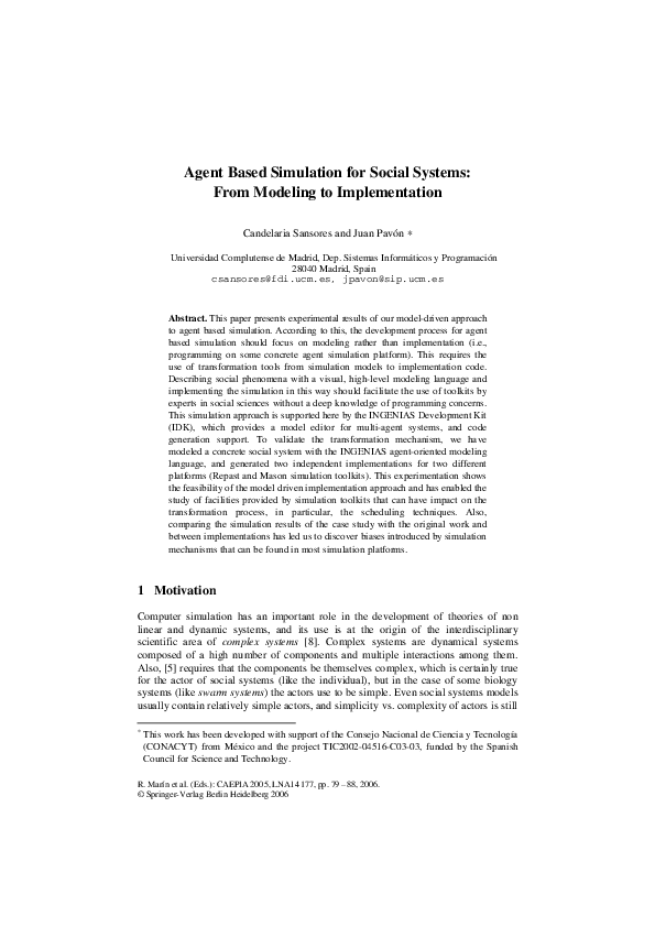 (PDF) Agent Based Simulation for Social Systems: From Modeling to ...