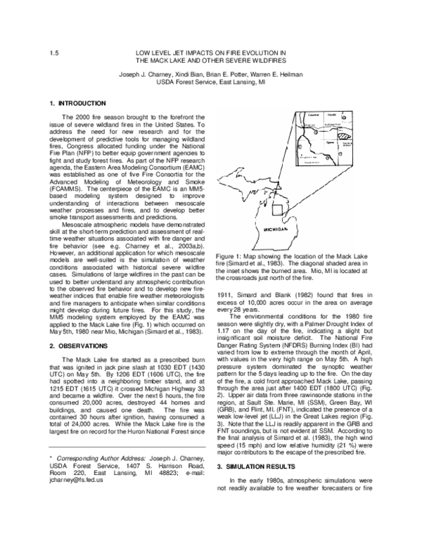 (PDF) Low level jet impacts on fire evolutions in the Mack Lake and ...