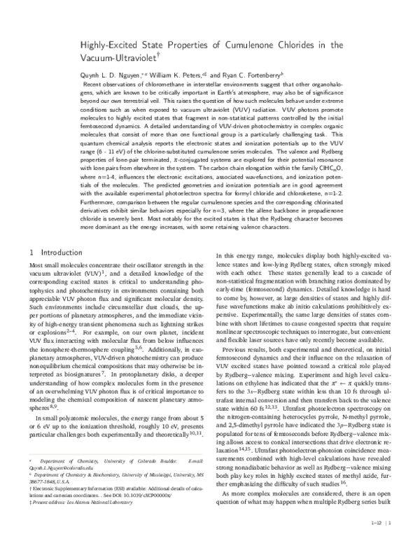 (PDF) Highly-Excited State Properties of Cumulenone Chlorides in the ...