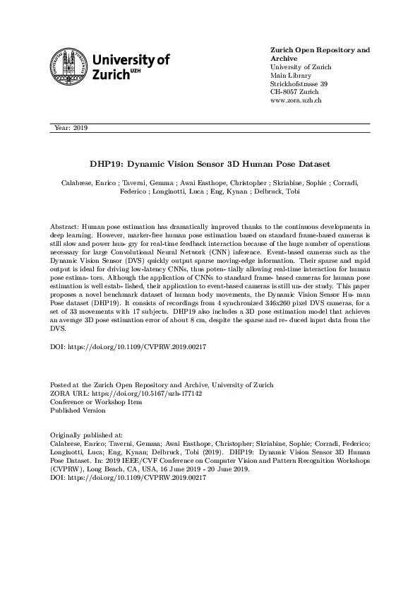 (PDF) DHP19: Dynamic Vision Sensor 3D Human Pose Dataset