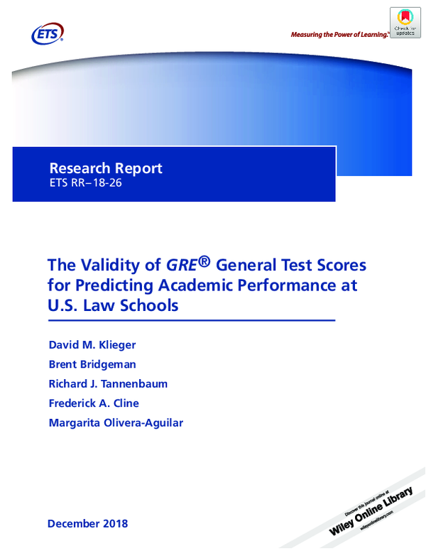 (PDF) The Validity of GRE ® General Test Scores for Predicting Academic ...