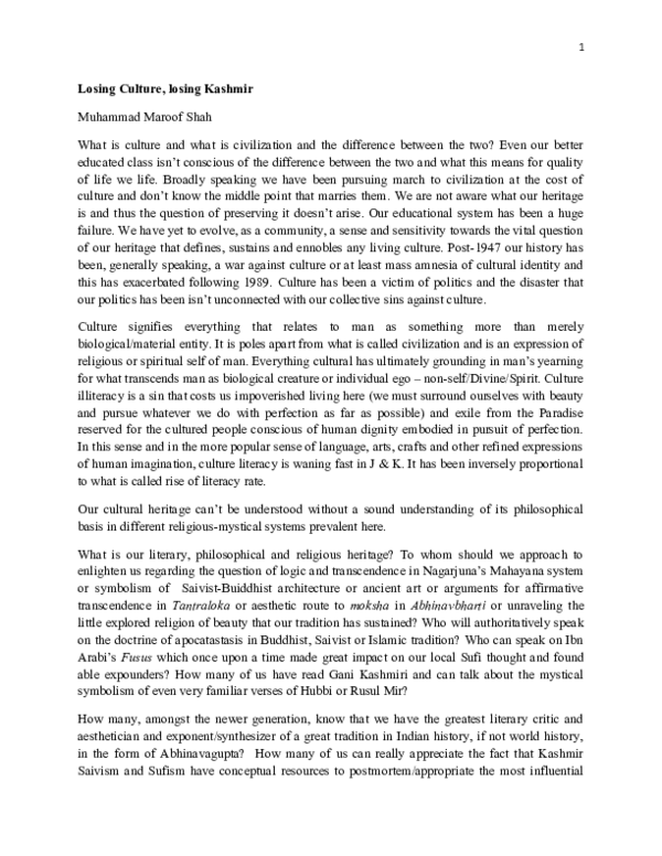 (DOC) Losing Culture, losing Kashmir