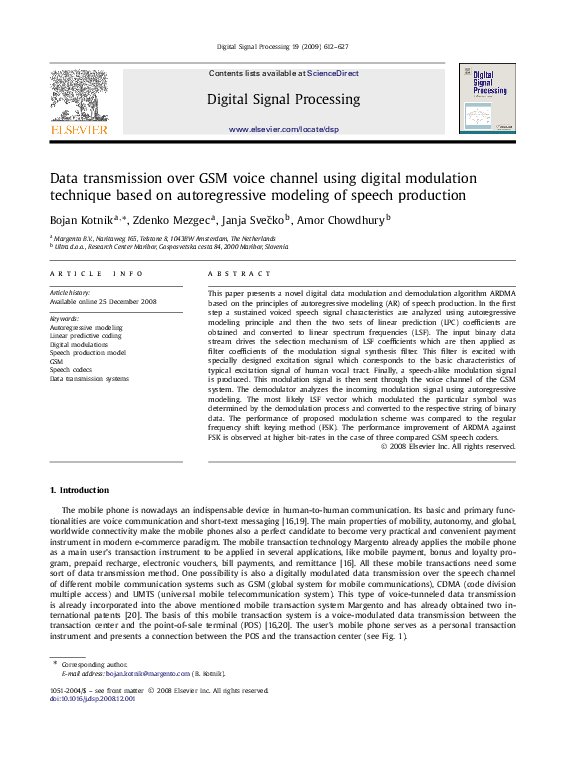 (PDF) Data transmission over GSM voice channel using digital modulation ...