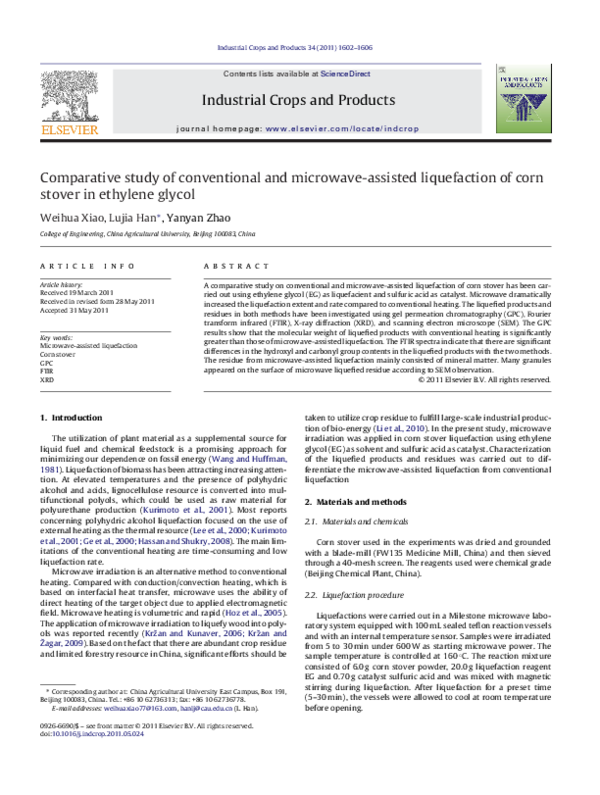 (PDF) Comparative study of conventional and microwave-assisted ...