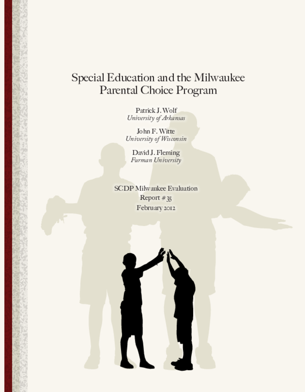 (PDF) Special Education and the Milwaukee Parental Choice Program