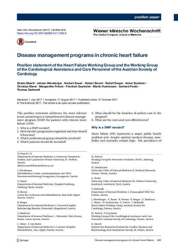 (PDF) Optimizing Disease Management in Heart Failure
