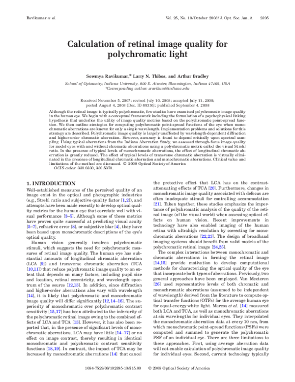 (PDF) Calculation of retinal image quality for polychromatic light